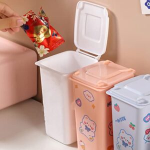 GANAZONO 4pcs Mini Pathway Trash Cans Toy Curbside Garbage Trash Bin Recycle Can Pen Holder Pencil Cup Desktop Organizer Garbage Truck