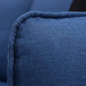 Morhome Sofas for Living Room,Pillowed Back Cushions and Arms, Durable Modern Upholstered Fabric-Navy Blue