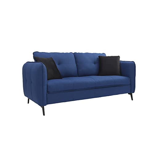 Morhome Sofas for Living Room,Pillowed Back Cushions and Arms, Durable Modern Upholstered Fabric-Navy Blue