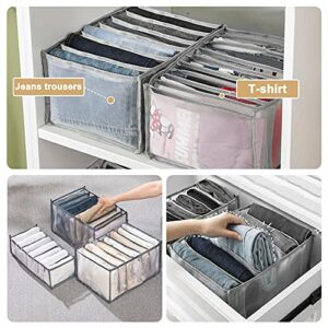 TUNKENCE Wardrobe Clothes Organizer Clothing Storage Drawer Organizer Divider Foldable for Storing T-shirt Pants Jeans, Socks, Underwear, Bras, Ties, Accessories