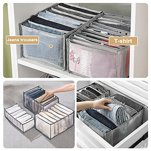 TUNKENCE Wardrobe Clothes Organizer Clothing Storage Drawer Organizer Divider Foldable for Storing T-shirt Pants Jeans, Socks, Underwear, Bras, Ties, Accessories