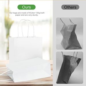 25pcs Paper Bags with Handles. Small Gift Bags Party Favor Bags Goodie Bags Shopping Bags. White Gift Bags with Handles Bulk for Birthday Wedding Retail Business Festivals Arts DIY Crafts 5.9x3.1x8.3 Inches