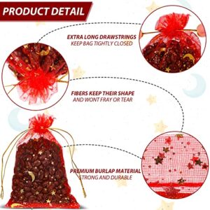 500 Pcs Moon Bags Organza Bags Bulk Mesh Jewelry Bags with Drawstring Moon Star Organza Bags Sheer Candy Jewelry Organza Bag Pouches Wedding Favor Gift Wrap Bags 4 x 6 Inch Sachet Mesh Bags for Party