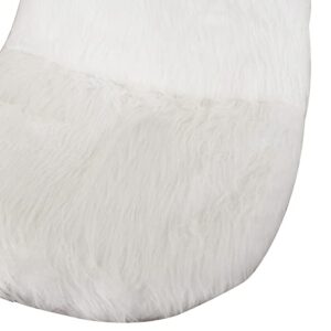 GIA Contemporary Armless Metal Legs and Removable Faux Fur Chair Cover, Set of 1, Arctic White