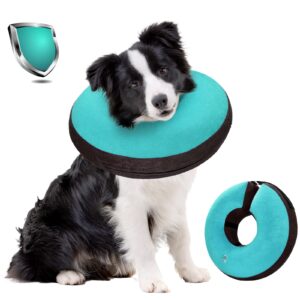 bilibara dog cone alternative after surgery, inflatable recovery collar for dogs & cats, adjustable dog e collars, cone for dogs after surgery to stop licking, soft dog cones for large dogs, teal