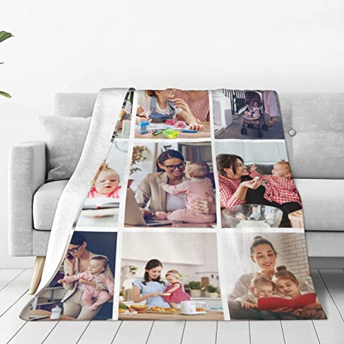 ARDDIS Custom Blanket with Text Photos Customized Blanket Personalized Throw for Adult Kid Birthday Wedding Christmas Halloween Fathers Mothers Valentines Day Gift Couch Sofa Bedroom 40"x 30"