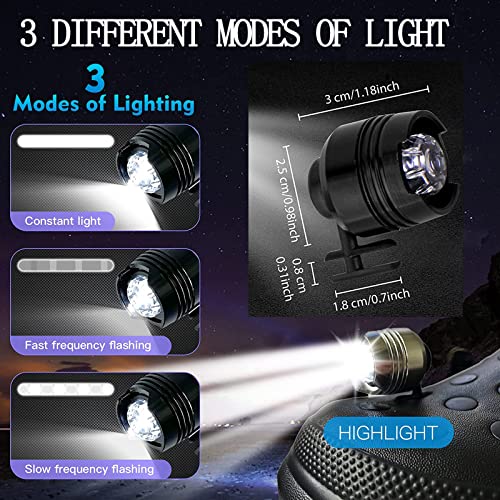 Headlights for Shoes,2Pcs Croc Headlights for Croc,Croc Lights LED Clip On for Clogs IPX6 Waterproof, Shoes Lights Charms for Dog Walking,Handy Camping,Croc Charms Suitable for Adults Kids (Black)