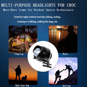 Headlights for Shoes,2Pcs Croc Headlights for Croc,Croc Lights LED Clip On for Clogs IPX6 Waterproof, Shoes Lights Charms for Dog Walking,Handy Camping,Croc Charms Suitable for Adults Kids (Black)