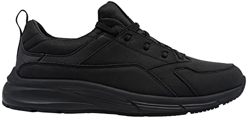 LARNMERN Non Slip Work Shoes for Men Fashion Walking Sneakers Kitchen Chef Shoe Waterproof Food Service Restaurant Slip Resistant Comfortable Leather Casual Athletic Tennis Shoes/10.5/Black