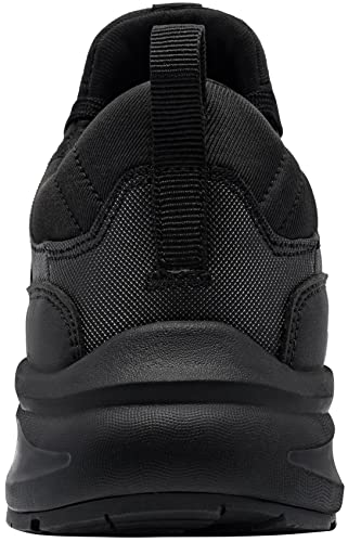 LARNMERN Non Slip Work Shoes for Men Fashion Walking Sneakers Kitchen Chef Shoe Waterproof Food Service Restaurant Slip Resistant Comfortable Leather Casual Athletic Tennis Shoes/10.5/Black