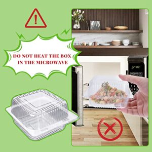 Jaojaopn 100 Pcs (5.3x 4.7 x 2.8) Disposable Clear Plastic Containers with Lids for Food, To Go Containers, Sandwich Salad Cake Slice Dessert Clamshell Take Out Clam Shell Food Containers.