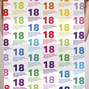 CENTRAL 23 Funny Wrapping Paper - 6 Sheets Gift Wrap With Tags - 18th Birthday Wrapping Paper - Recyclable