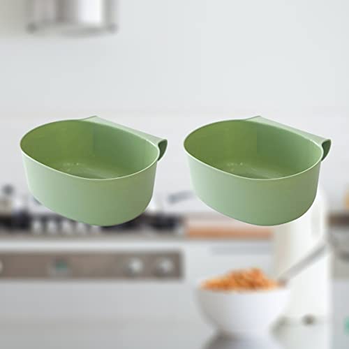 Alipis Plastic Bins Bins 2 pcs Storage Garbage Home Office Green for Kitchen Friendly Environmental Hanging Bin Cabinet Cover Wastebasket Door Without Rubbish Can Trash Rubbish Container