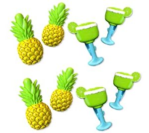 ﻿4 Set (8 Ct) 2X Lemon Green Cup / 2X Pineapple Beach Towel Clips Jumbo Size for Beach Chair, Cruise Beach Patio, Pool Accessories for Chairs, Household Clip, Baby Stroller