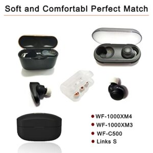 Foam Ear Tips for Sony WF-1000XM4/WF-C500 Tips Replacement for Sony LinkBuds S WF-1000XM3 Earbuds Tips for Sony Case Cover 3 Pairs Small Gray