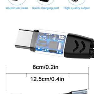 Opluz USB Type C to 3.5mm Headphone and Charger Adapter,2-in-1 USB-C to Aux Audio Jack Hi-Res DAC and Fast Charging Dongle Cable New Version