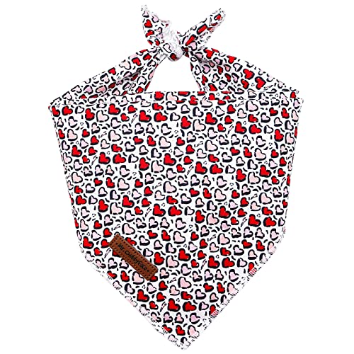 MR. CHUBBYFACE Valentines Day Dog Bandanas Reversible Triangle Bibs Scarf Accessories for Dogs Cats Pets