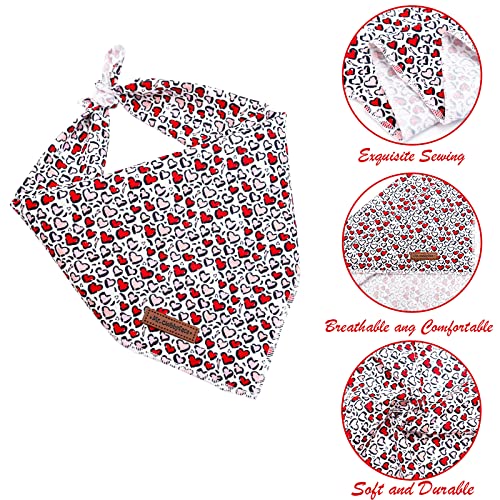 MR. CHUBBYFACE Valentines Day Dog Bandanas Reversible Triangle Bibs Scarf Accessories for Dogs Cats Pets