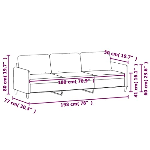 Aisifx 3-Seater Sofa Dark Gray 70.9" Fabric