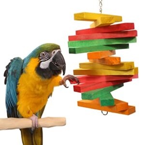 Tropical Rainbow - Large Parrot Toy Featuring Colorful Wood Pieces