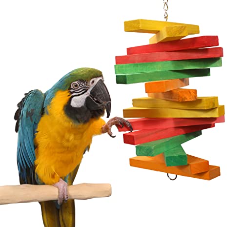 Tropical Rainbow - Large Parrot Toy Featuring Colorful Wood Pieces