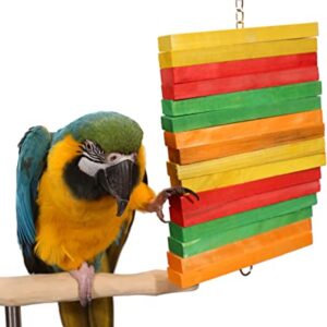 Tropical Rainbow - Large Parrot Toy Featuring Colorful Wood Pieces