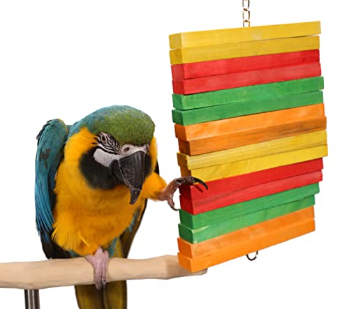 Tropical Rainbow - Large Parrot Toy Featuring Colorful Wood Pieces