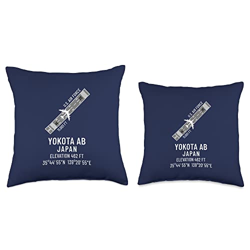 Yokota Air Base USAF - Yokota AB Japan Gift Air Base USAF-Yokota AB Japan 374th Airlift Wing Throw Pillow, 18x18, Multicolor