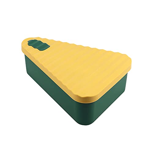 WIDELUCK Pizza Leftover Storage Container with 2 Pizza Trays,Reusable Pizza Slicone Storage Container,Silicone Hardness Shore A 70° Withstand Temperature in -40~200℃ (Yellow&green)