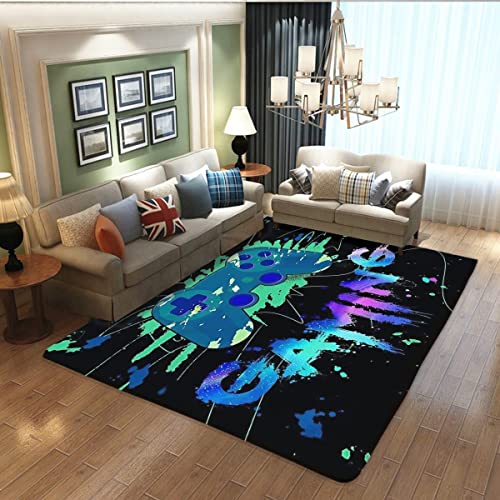 Carpet Boys Gaming Gamer Rug Gamepad Living Room Mat Gamer Bedroom Controller Rug Boys Non-Slip Doormat (Black,40x60cm16x24)