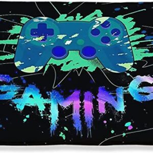 Carpet Boys Gaming Gamer Rug Gamepad Living Room Mat Gamer Bedroom Controller Rug Boys Non-Slip Doormat (Black,40x60cm16x24)