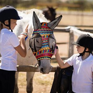 3 Pieces Horse Fly Mask with Ears Sun Protection Smooth and Elasticity Horse Mask for Horses (M)