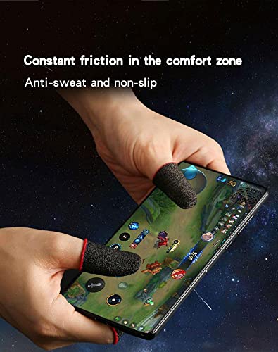 TEKTURN Finger Sleeves for Gaming, Seamless Anti-Sweat Breathable, Thumb Protector Finger Covers for Mobile Game, Touchscreen PUBG Gaming (Pack of 2 Pair)