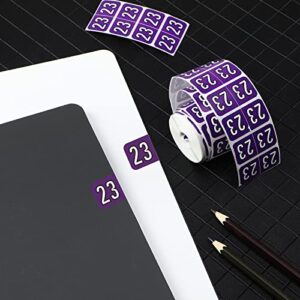 500 Pieces 2023 Year Stickers File Folder Year Labels Rectangle Coded Colored Year Stickers Self Adhesive Year Labels End Tab File Folders Office Supplies, 1 Roll (Purple, 1'' x 1/2")