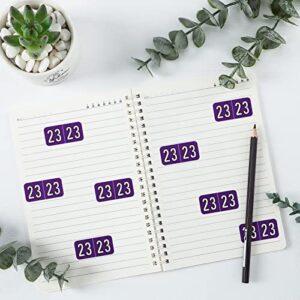 500 Pieces 2023 Year Stickers File Folder Year Labels Rectangle Coded Colored Year Stickers Self Adhesive Year Labels End Tab File Folders Office Supplies, 1 Roll (Purple, 1'' x 1/2")