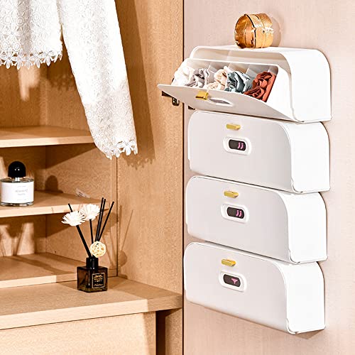 Hooshion Underwear Socks Storage Box, Multifunctional Storage Box, Plastic Wall Mount Underwear Drawer Organizer, Can Be Used to Store Underpants, Socks, Ties