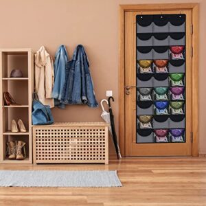 2 Pieces Hat Rack for Baseball Caps 27 Pockets over the Door Hat Organizer Hanging Hat Holder Visible Hat Hanger with Clear Deep Pockets 6 Hooks for Wall Display Collection Door