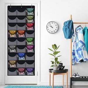 2 Pieces Hat Rack for Baseball Caps 27 Pockets over the Door Hat Organizer Hanging Hat Holder Visible Hat Hanger with Clear Deep Pockets 6 Hooks for Wall Display Collection Door