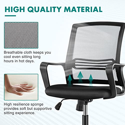 OLIXIS Tall Office Drafting Ergonomic Lumbar Support Armrests Standing Desk Chair with Adjustable Foot Ring Breathable Mesh, Comfortable Padded Seat Cushion, Black