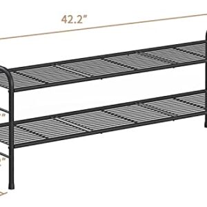 Dicasser 2-Tier Long Shoe Rack Organizer Extra Large Capacity for 18 Pairs,Black