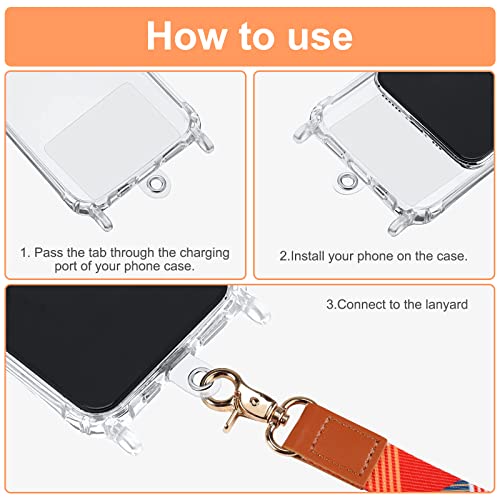 Phone Lanyard, Universal Cell Phone Crossbody Neck Shoulder Straps Wrist Strap for Women and Girls 2 Patch, 2 Phone Tether, 4 Key Rings Compatible with iPhone Most Smartphones