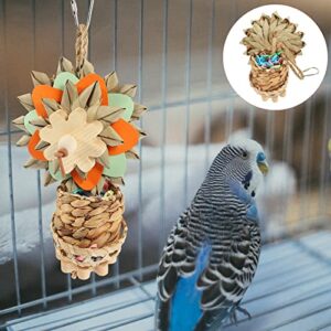 LUOZZY Bird Shredder Toys Foraging Hanging Toy Parrot Cage Chewing Toys for Small Medium Parrot Finch Conure Lovebirds (Hanging Basket)