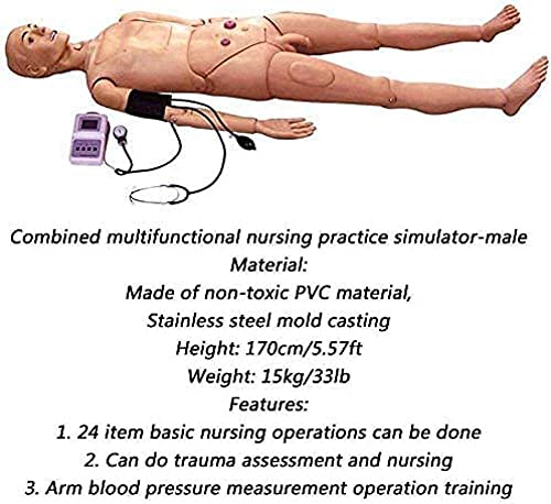 TAKESH Demonstration Human Manikin with Arm Blood Pressure Measurement Education Teaching Model Training CPR Simulator for Nursing Medical Training Life Size