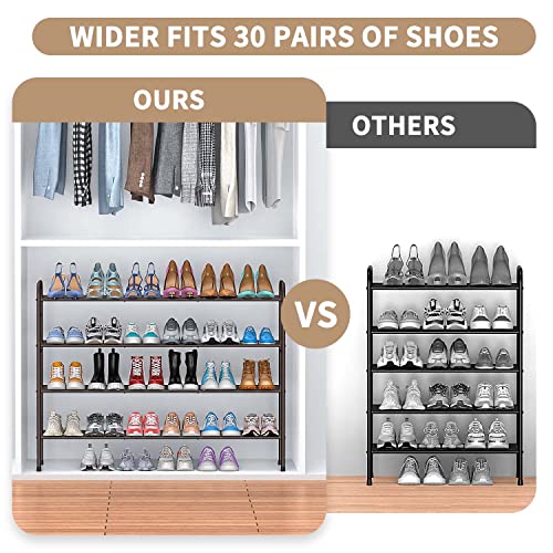 Dicasser 4-Tier Long Shoe Rack Organizer Extra Large Capacity for 30 Pairs,Bronze