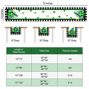 St Patricks Day Table Runner 72 Inches Long, Buffalo Plaid Gnome Shamrock Runner for Table Decorations