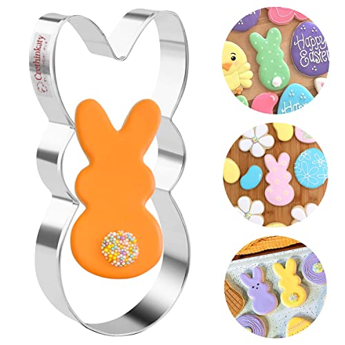 Crethinkaty Easter Bunny Cookie Cutter for Baking Rabbit Shape Cookie/Pastry/Biscuit Cutter for Holiday(3.7 * 1.8")