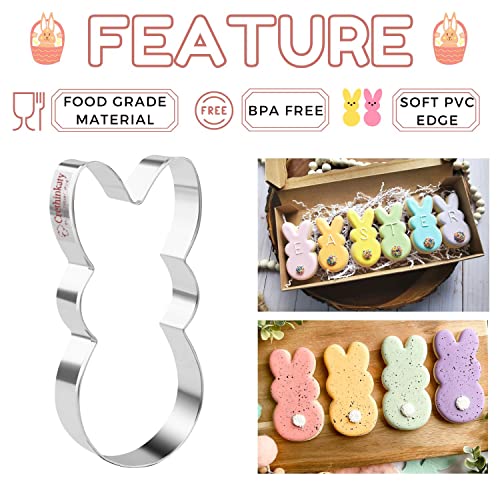 Crethinkaty Easter Bunny Cookie Cutter for Baking Rabbit Shape Cookie/Pastry/Biscuit Cutter for Holiday(3.7 * 1.8")