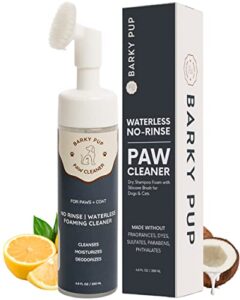 dog paw cleaner (6.8 fl oz) - no-rinse foaming paw cleanser - no artificial fragrances or dyes - natural pet paw cleaner for dogs and cats - dandelion allergy relief