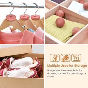 Homode Cedar Blocks for Clothes Storage, Set of 60, Cedar Chips for Closets and Drawers, Aromatic Cedar Wood Balls and Cedar Sachets, Cedar Closet Freshener