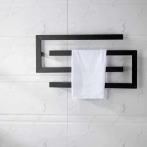 modern towel shelf, matt black bath towel holders, 4-tiers integrated towel rails, wall mounted towels shelves rack